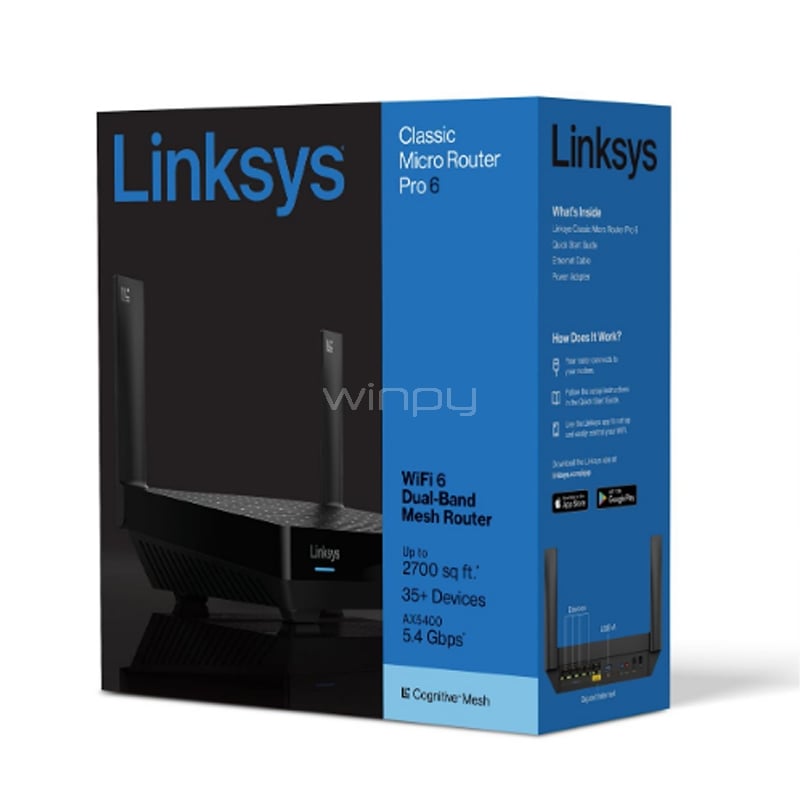 Router Linksys Classic Micro Pro 6 AX3000 (Doble Banda, AX3000, Wi-Fi 6 ...