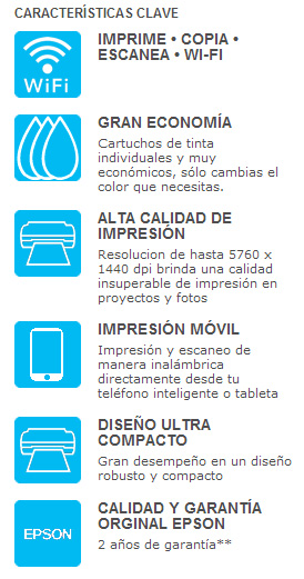 Impresora multifunción Epson Stylus XP-211 | C11CC90203